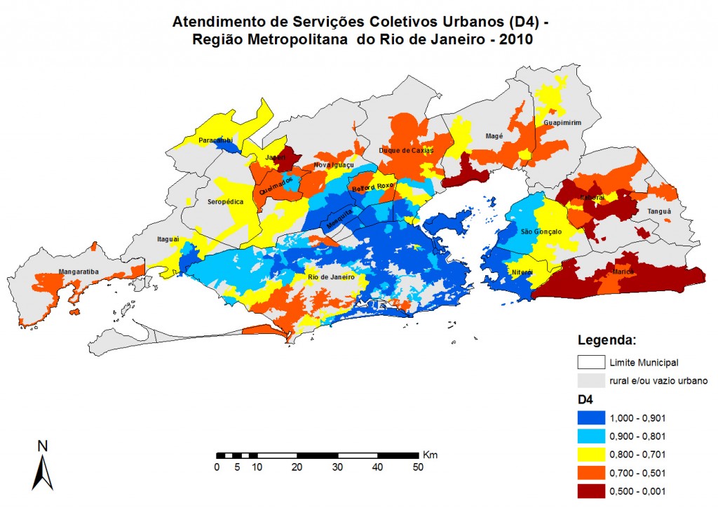 Mapas RM do Rio de Janeiro – Índice de Bem-Estar Urbano