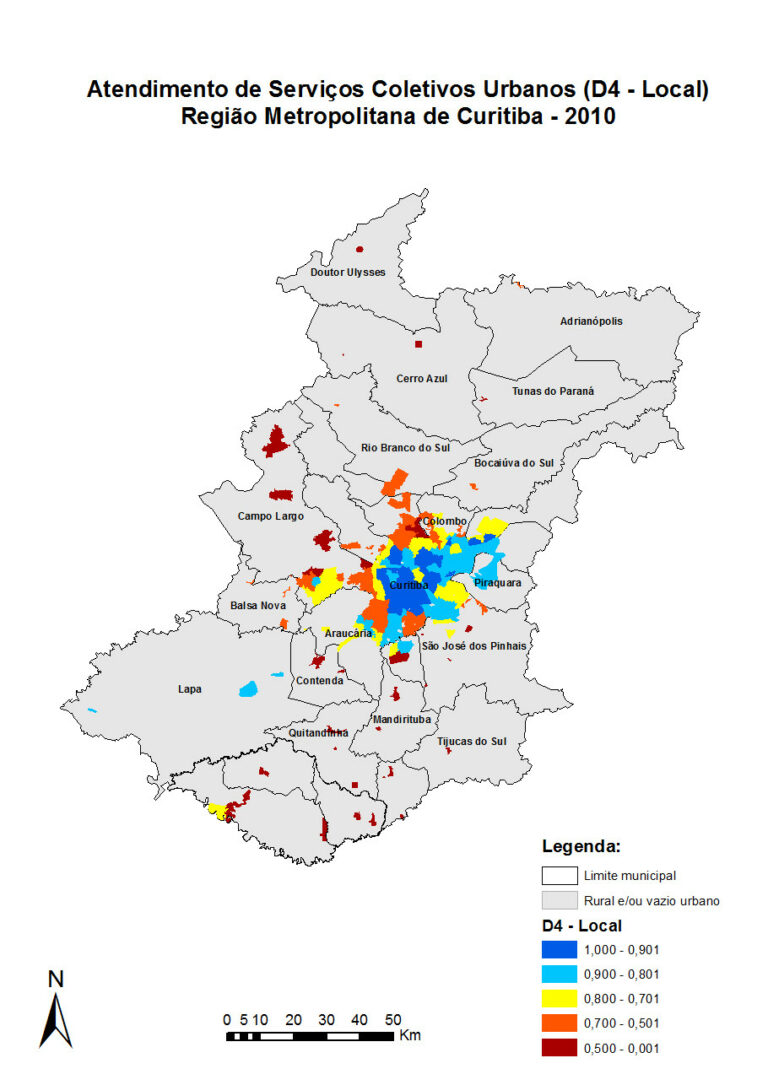 Região Metropolitana de Curitiba – Índice de Bem-Estar Urbano